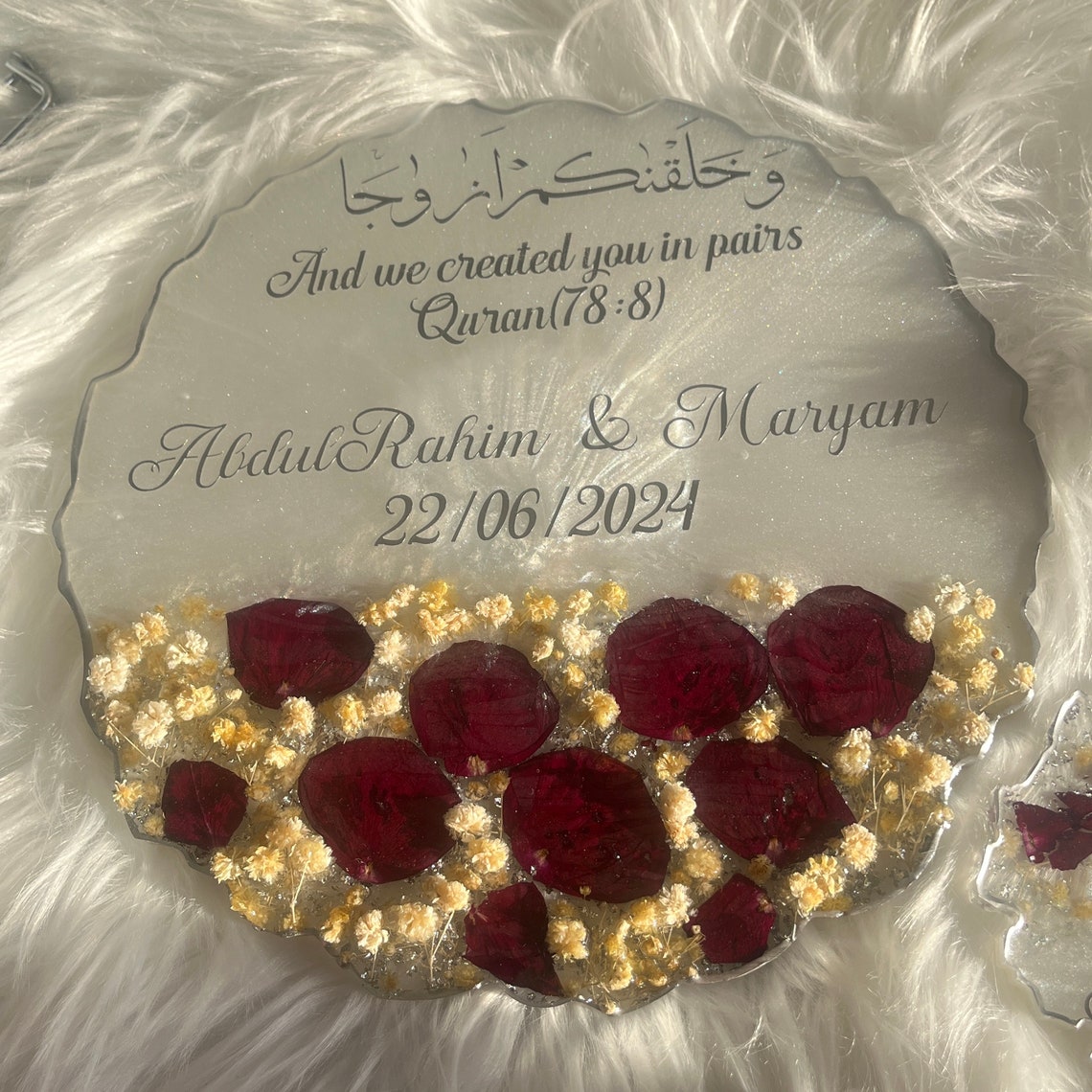 Handmade Nikkah Resin Plaque | Nikkah Plate | Wedding Plate | Couple ...