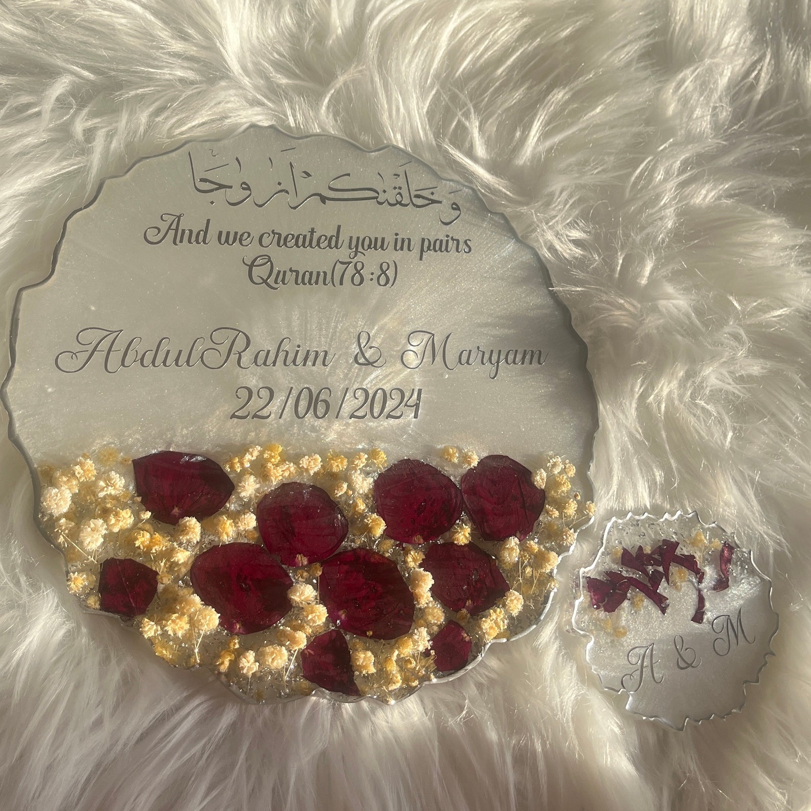 Handmade Nikkah Resin Plaque | Nikkah Plate | Wedding Plate | Couple ...
