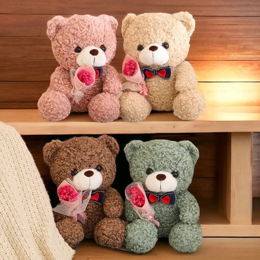 Cuddly Bliss: Kawaii Hug Bouquet Teddy Bear Plush Toy Super Soft ...