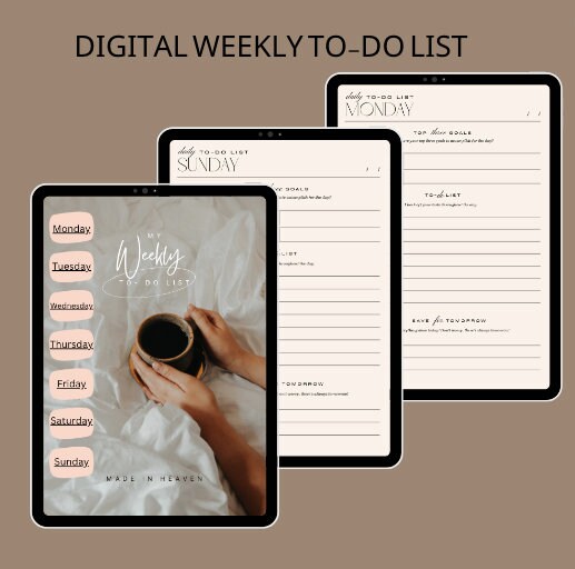 Undated Digital and Printable to Do List | Daily, Weekly To-do Pdf ...