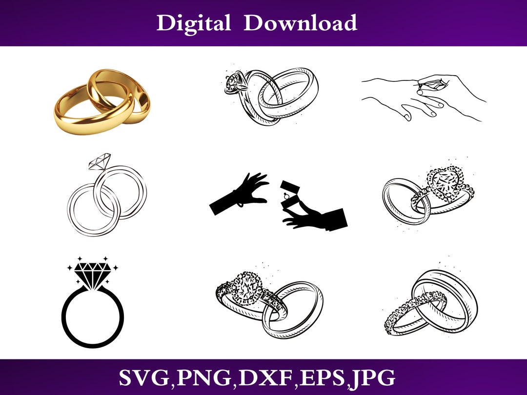Wedding Ring SVG Bundle Wedding Ring Clipart Wedding Ring SVG Cut Files ...