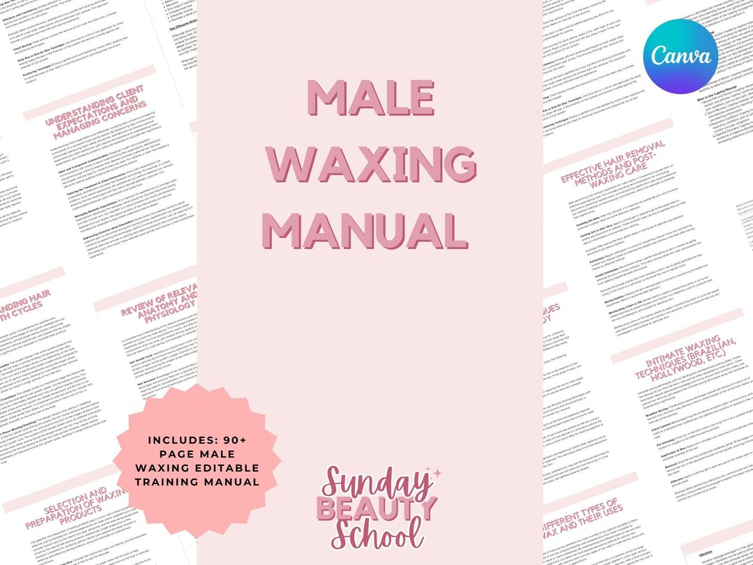 Male Waxing Training Course Editable for Trainers, Academies. Cava - Etsy