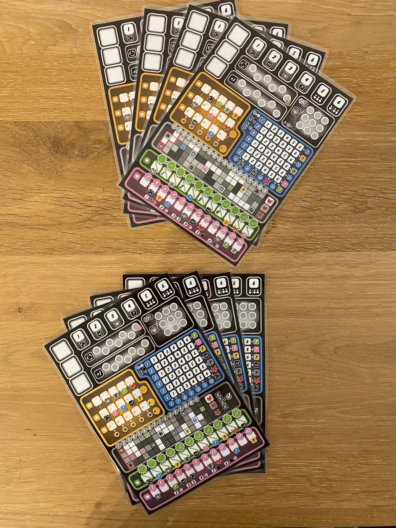 Laminated Replacement Sheets for Game Sheets for Pretty Clever / Twice ...