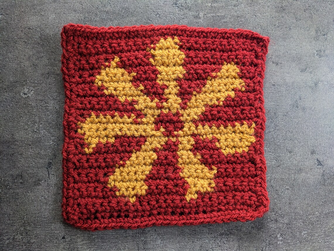 African Crochet Square Adinkra Ananse Traditional Vibrant Granny Square ...