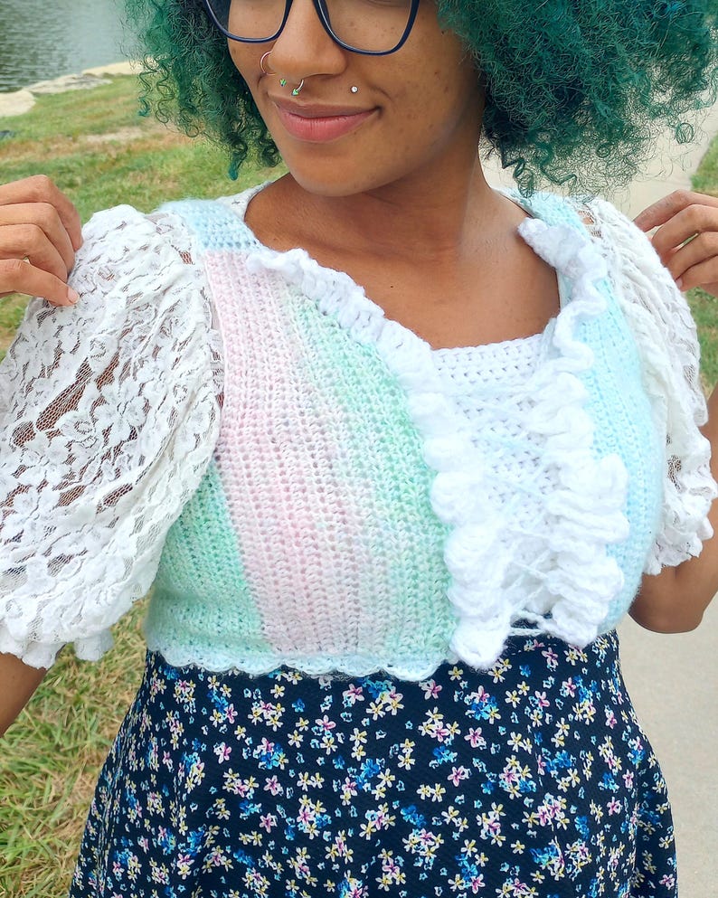 Fairycore Crochet Corset Flora Bloom Fantasy Top Pattern Gift for ...