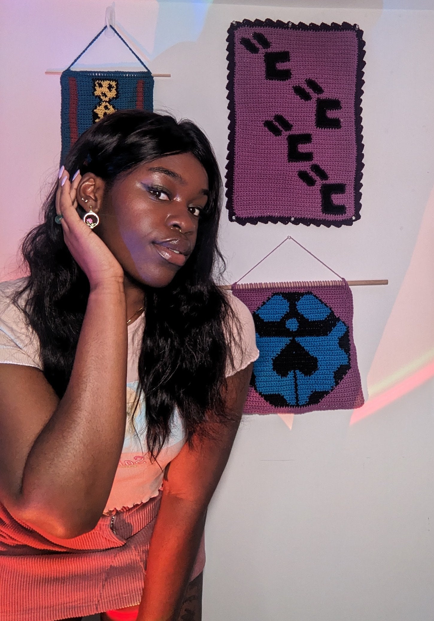 Jojos Menacing Crochet Tapestry Anime Crochet Wall Hanging digital ...