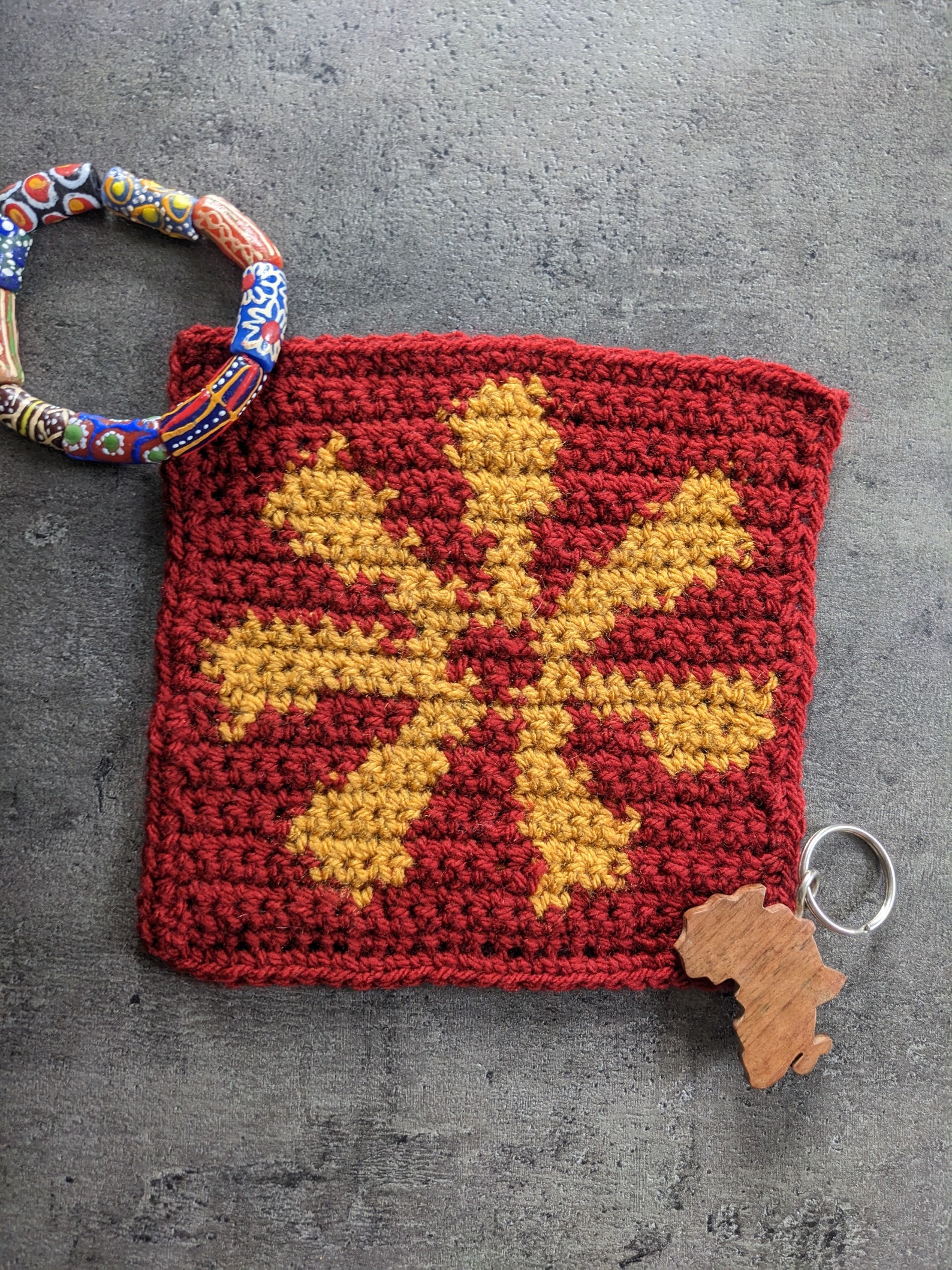 African Crochet Square Adinkra Ananse Traditional Vibrant Granny Square ...