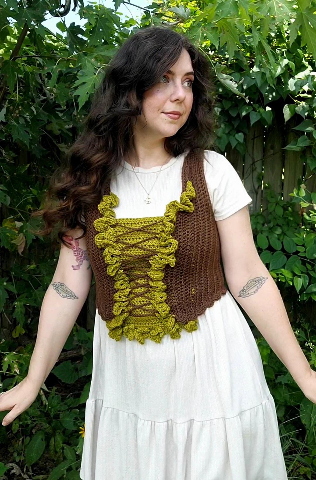 Fairycore Crochet Corset Flora Bloom Fantasy Top Pattern Gift for ...