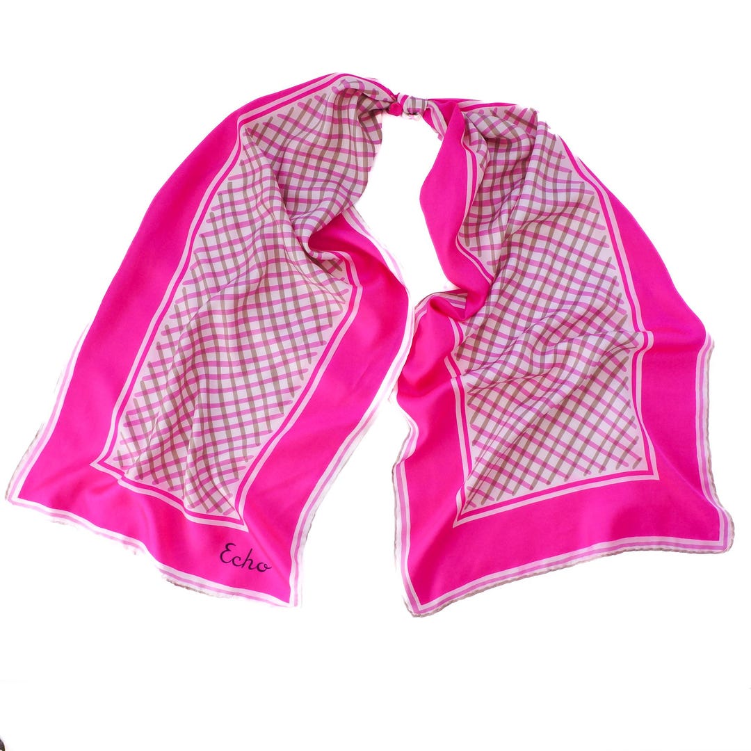 Echo 1960's Vintage Scarf Pink Long Rectangle Scarf Vintage Neck Scarf ...