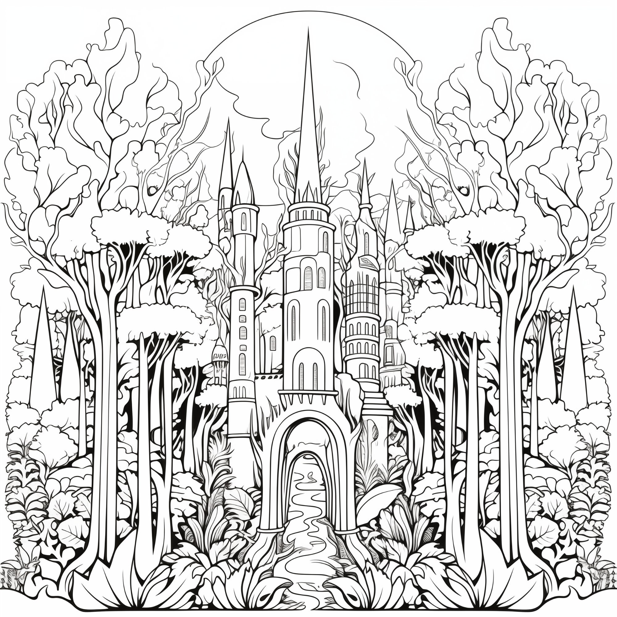 110 Mystical Forest Magic Coloring Pages for KDP or for Home Unique ...