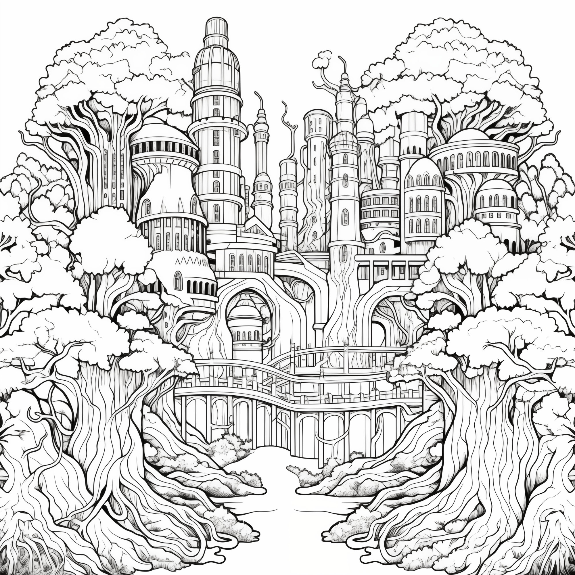 110 Mystical Forest Magic Coloring Pages for KDP or for Home Unique ...