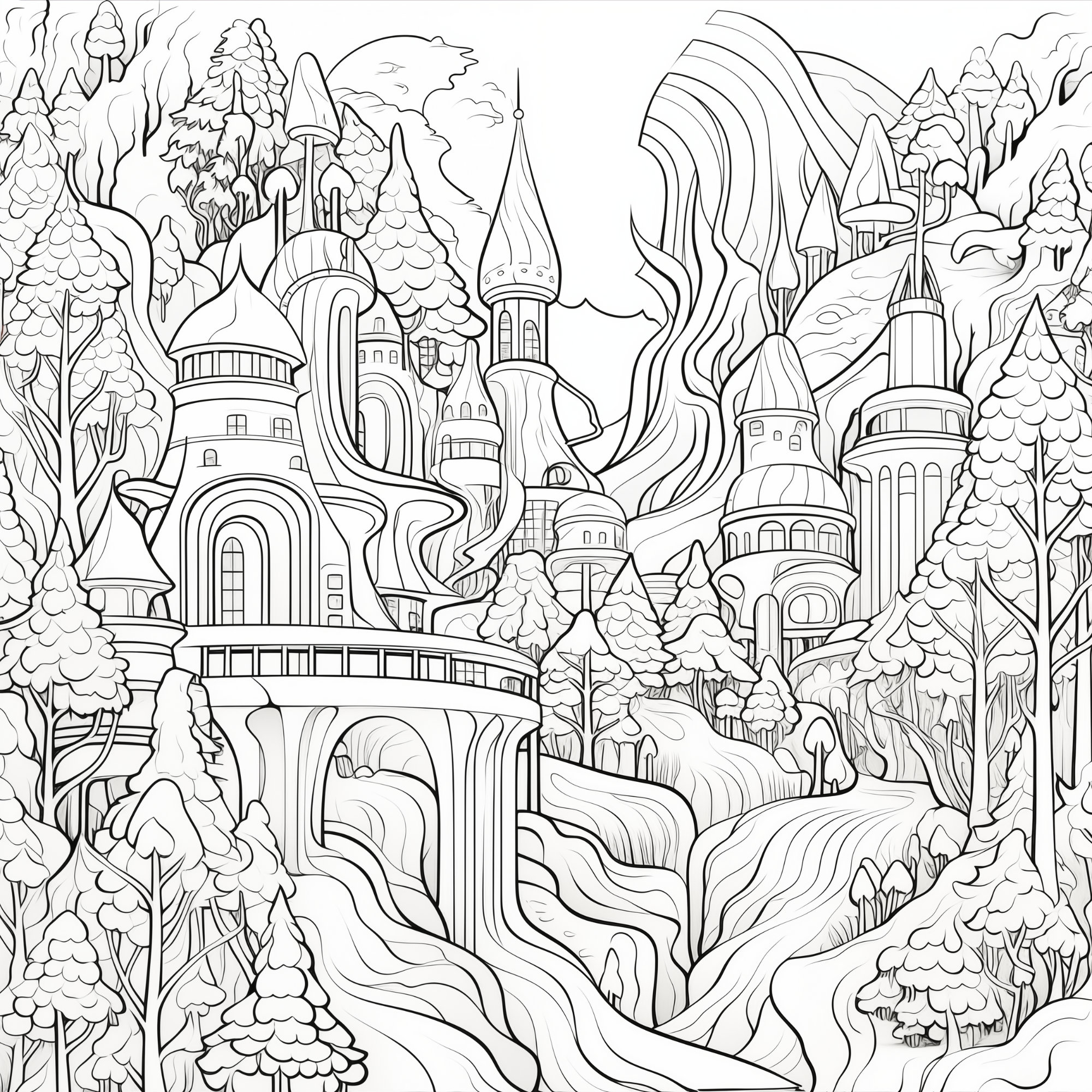 110 Mystical Forest Magic Coloring Pages for KDP or for Home Unique ...