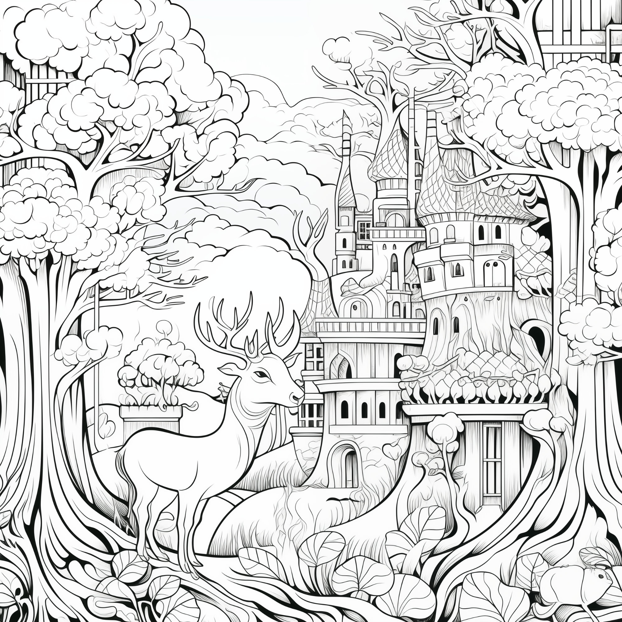 110 Mystical Forest Magic Coloring Pages for KDP or for Home Unique ...