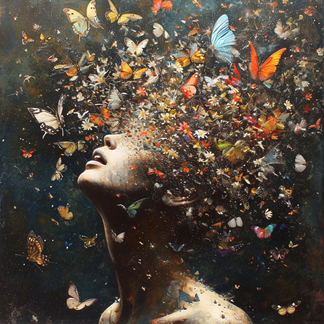 Downloadable Printable Poster of a Woman With an Explosion of Color and ...