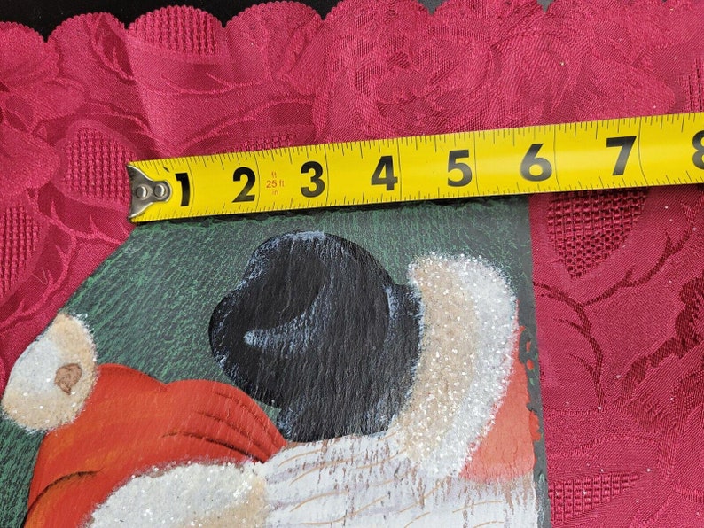 Hand Painted Santa on Slate Stone Christmas Decor 12x9"by Hand Made ...