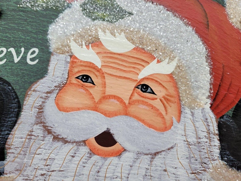 Hand Painted Santa on Slate Stone Christmas Decor 12x9"by Hand Made ...