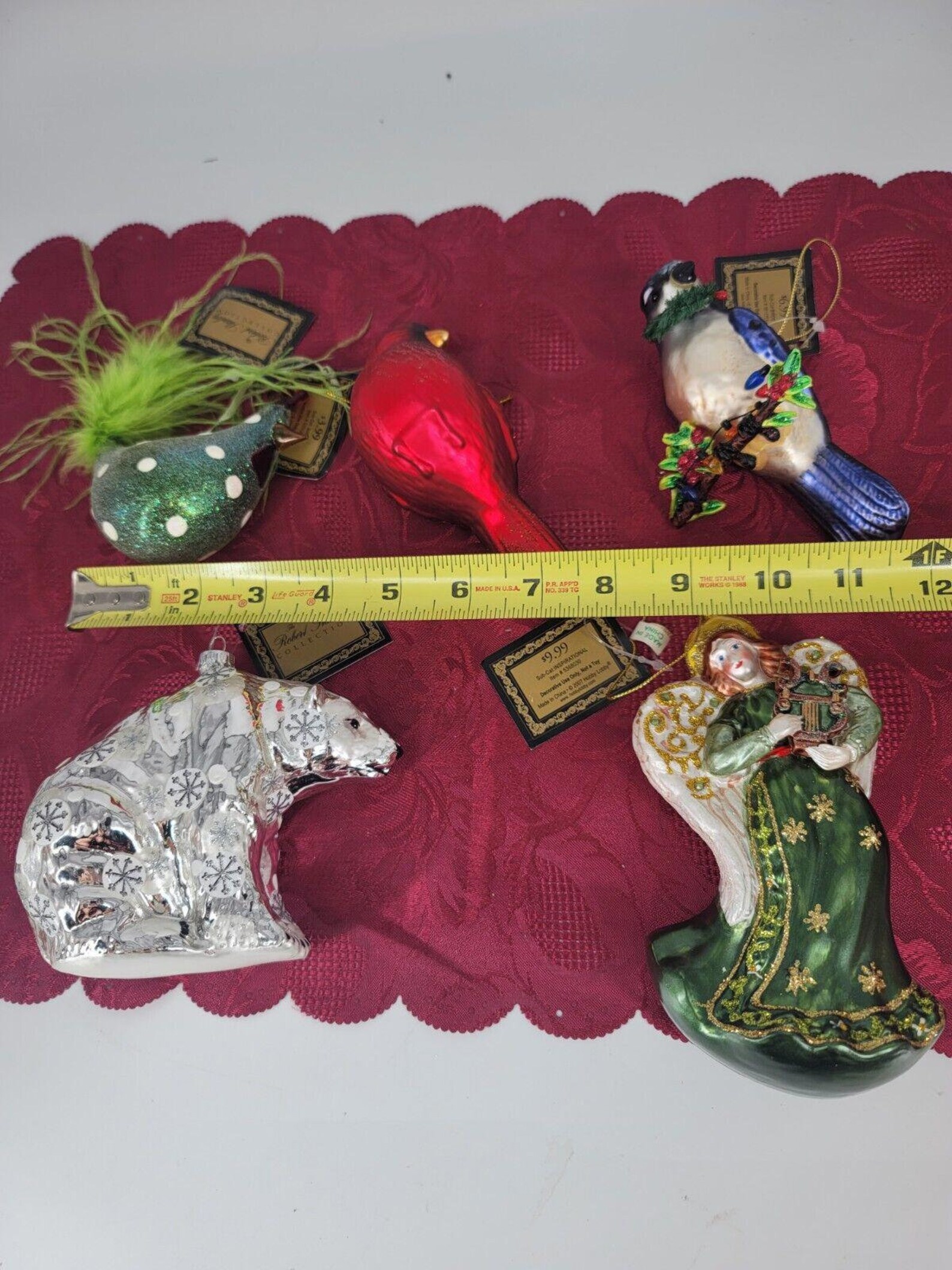 Vintage Mercury Glass Christmas Ornaments 5 Pc Robert Stanley ...