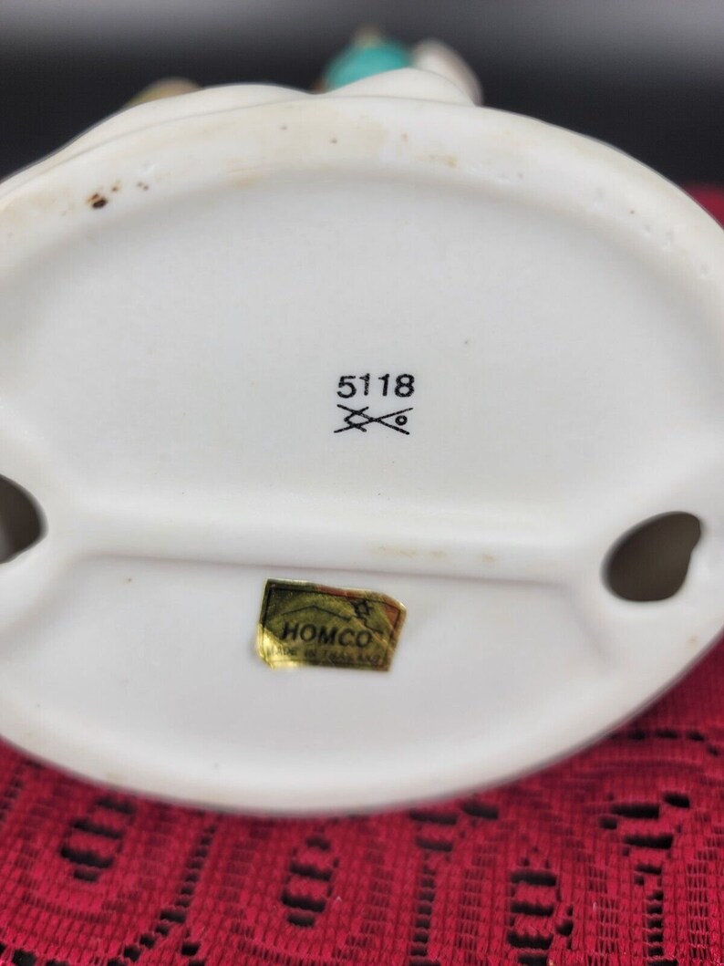 Christmas Decor Homco Santa With Girl Figurine 8" Porcelain 5118 Vintage - Etsy