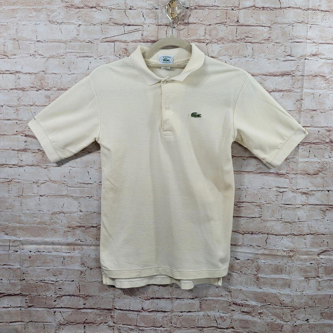 Vintage Izod Lacoste Shirt Boys Size 18 Yellow Polo Crocodile Logo ...