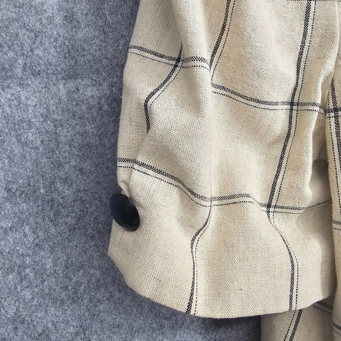 VTG Leslie Fay Suits Womans Blazer Size 16 Cream Checkered 5 Button ...