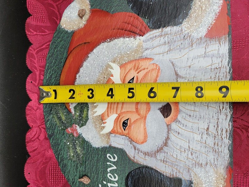 Hand Painted Santa on Slate Stone Christmas Decor 12x9"by Hand Made ...
