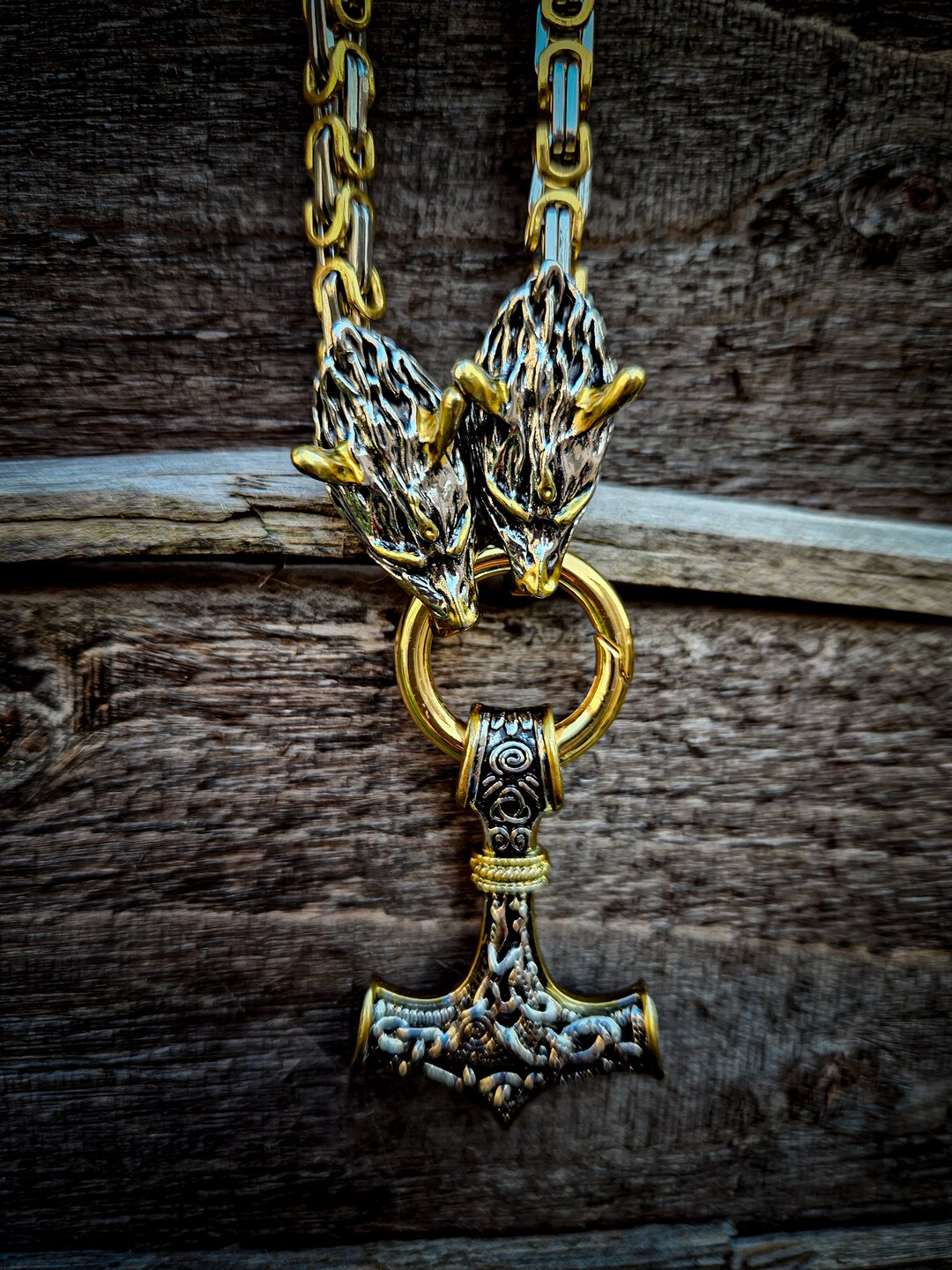 Norse Viking 56 Cm Necklace Thor's Hammer Totem Chain Power Punk ...