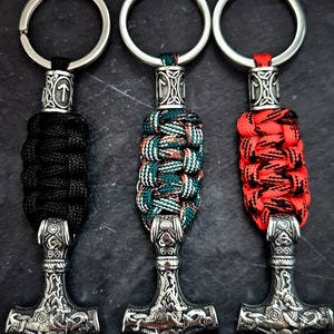 Norse Viking Keychain Thor's Hammer Totem Key Chain Power Stainless ...