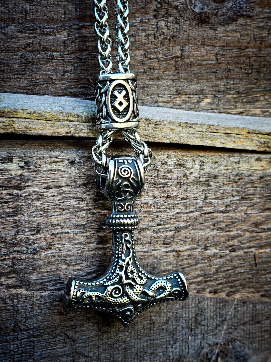 Thor's Hammer Totem Chain Power Punk Necklace Street Party Viking 60 Cm ...