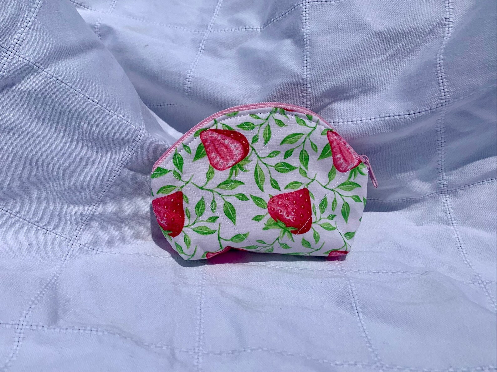 Handmade Quilted Coin Purse - Floral Handsewn Pouch - Mini Money Purse ...
