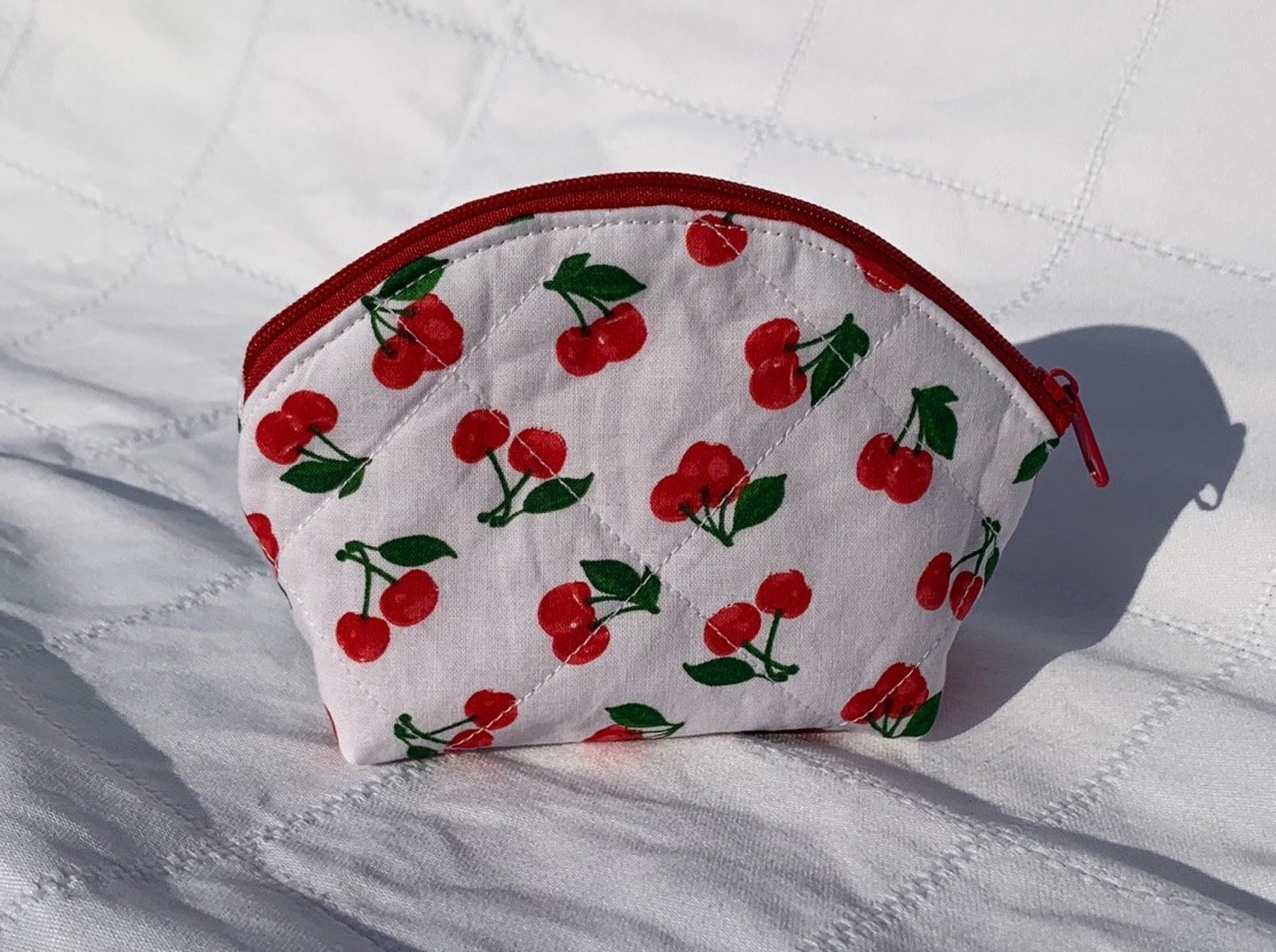 Handmade Quilted Coin Purse - Floral Handsewn Pouch - Mini Money Purse ...