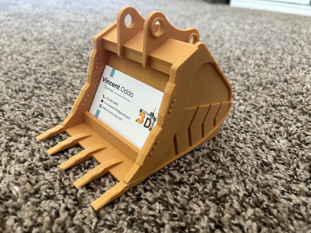 3D Printed Excavator Bucket Business Card Holder - Etsy