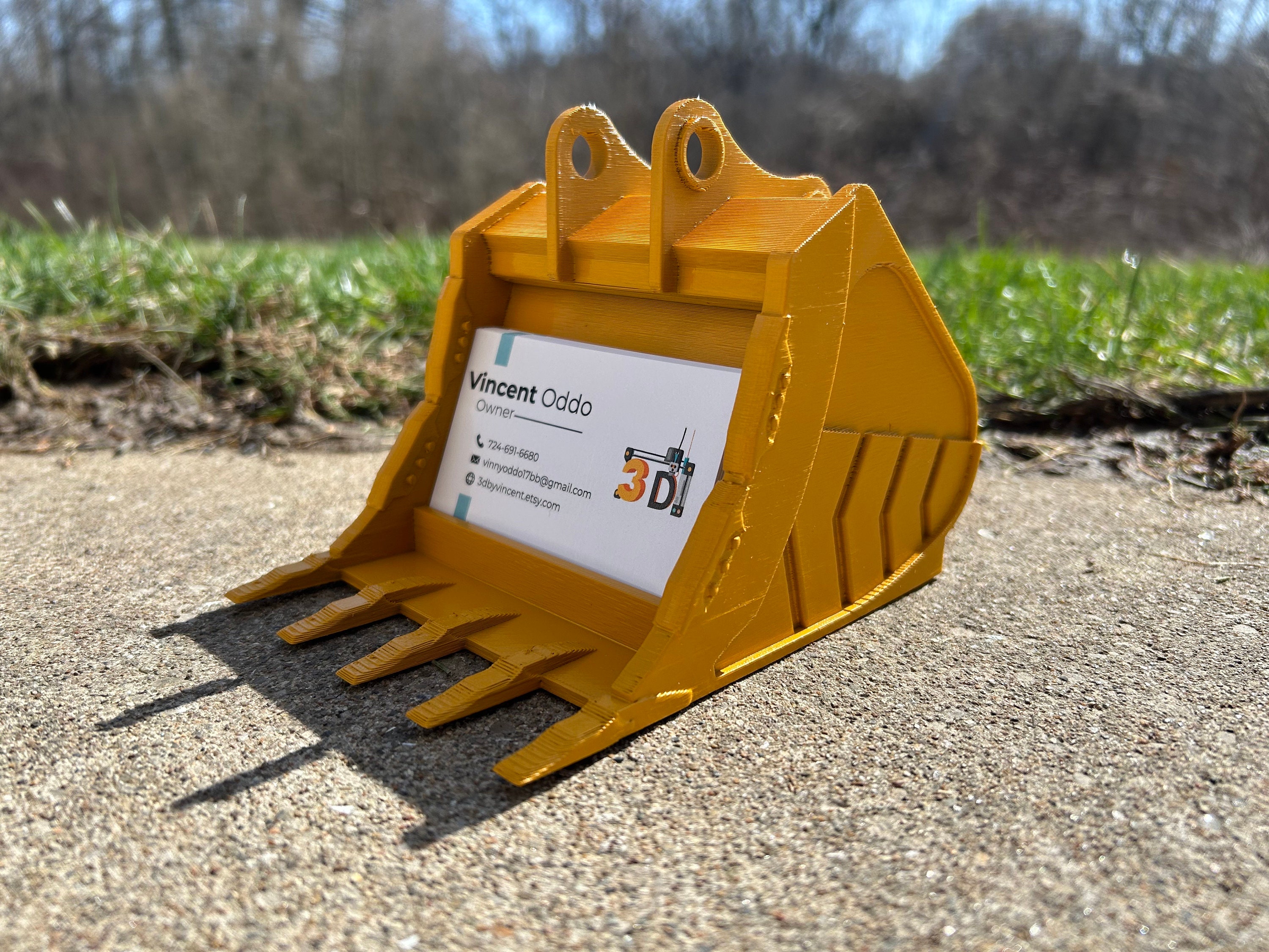 3D Printed Excavator Bucket That Holds Business Cards - Etsy