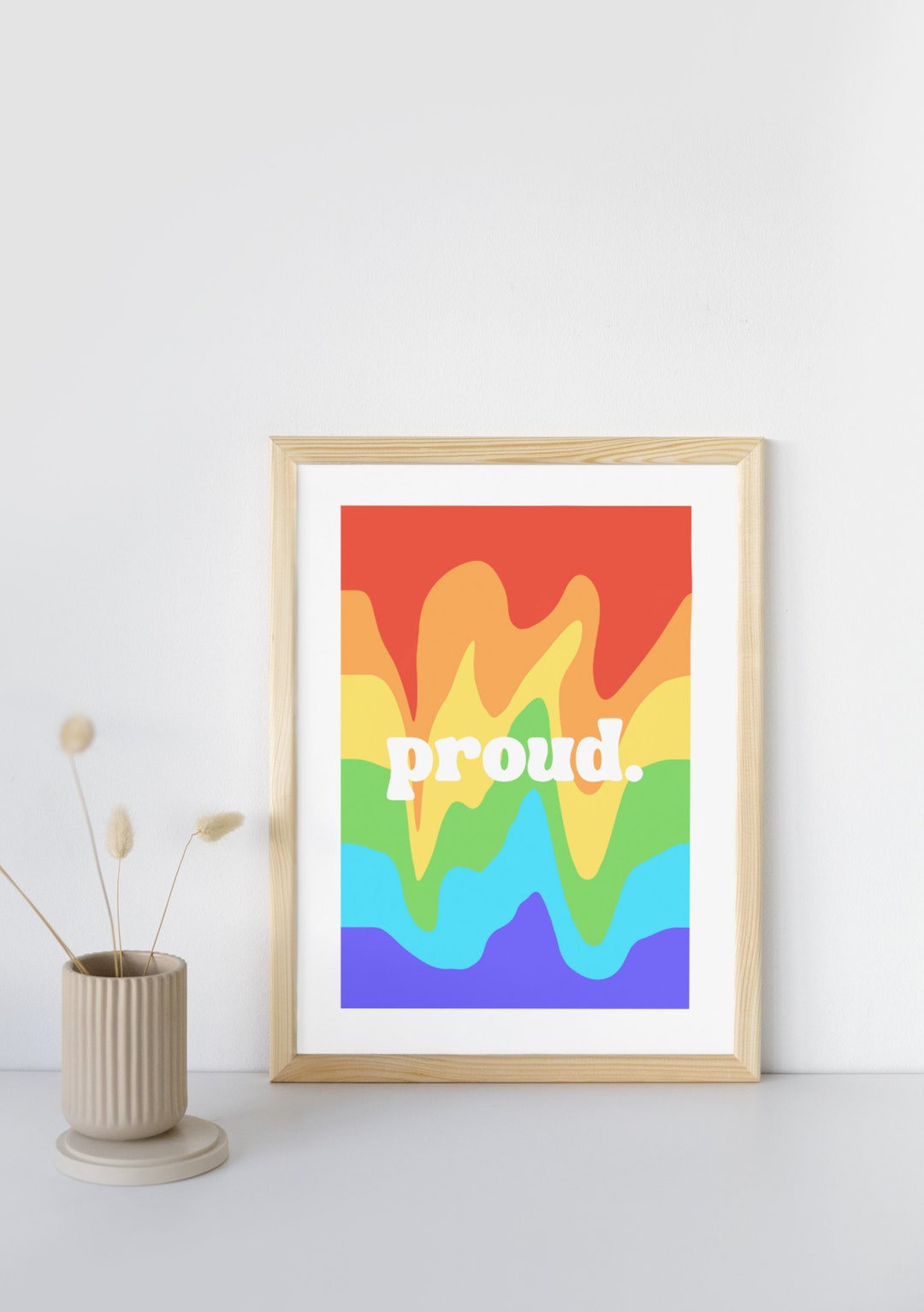 Proud Pride Digital Downloadable Poster Wall Art, Pride Flag LGBT - Etsy