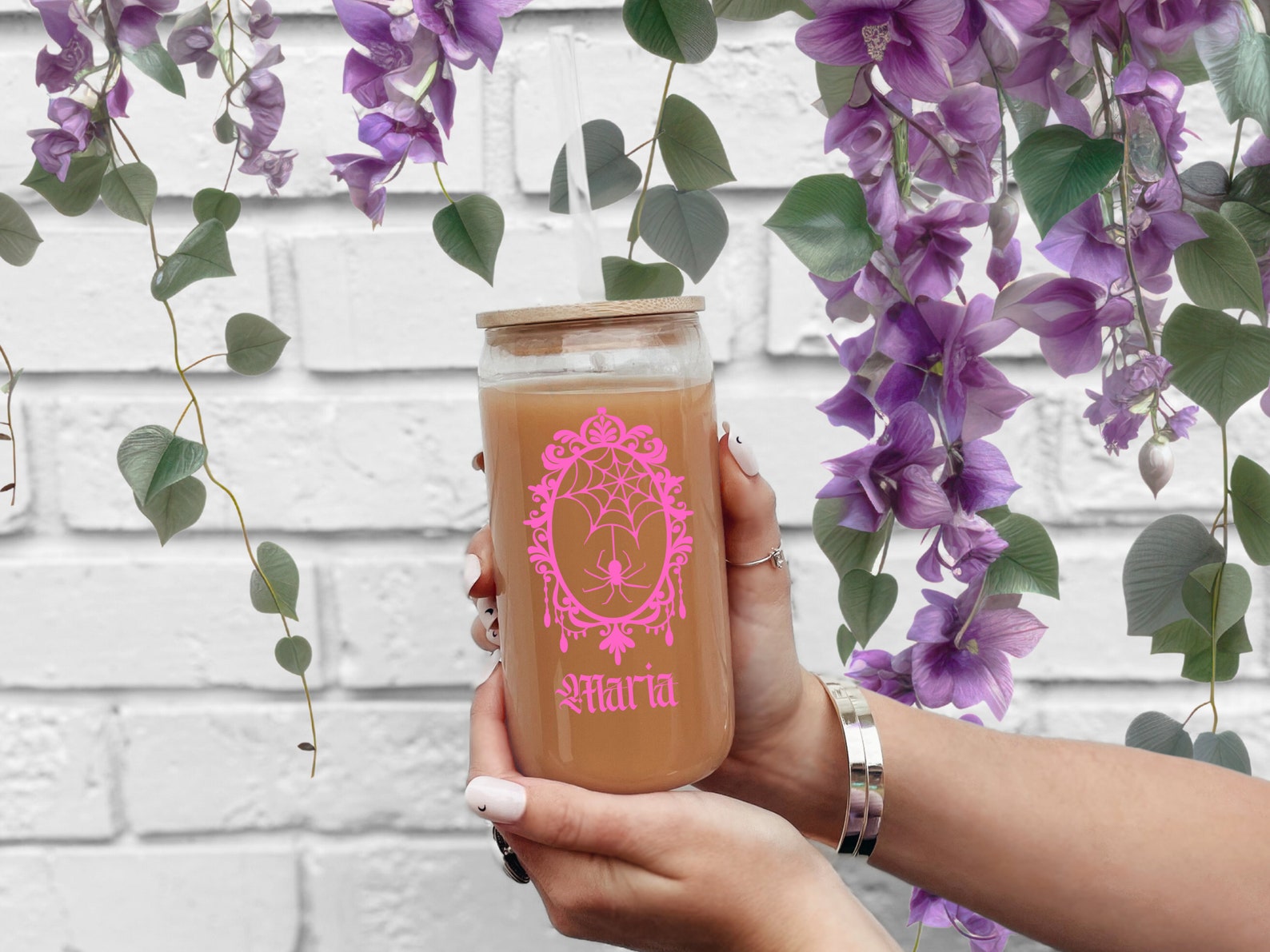 Custom Sipper Glass, 16oz, Halloween Sipper Glass, Personalized Gift ...