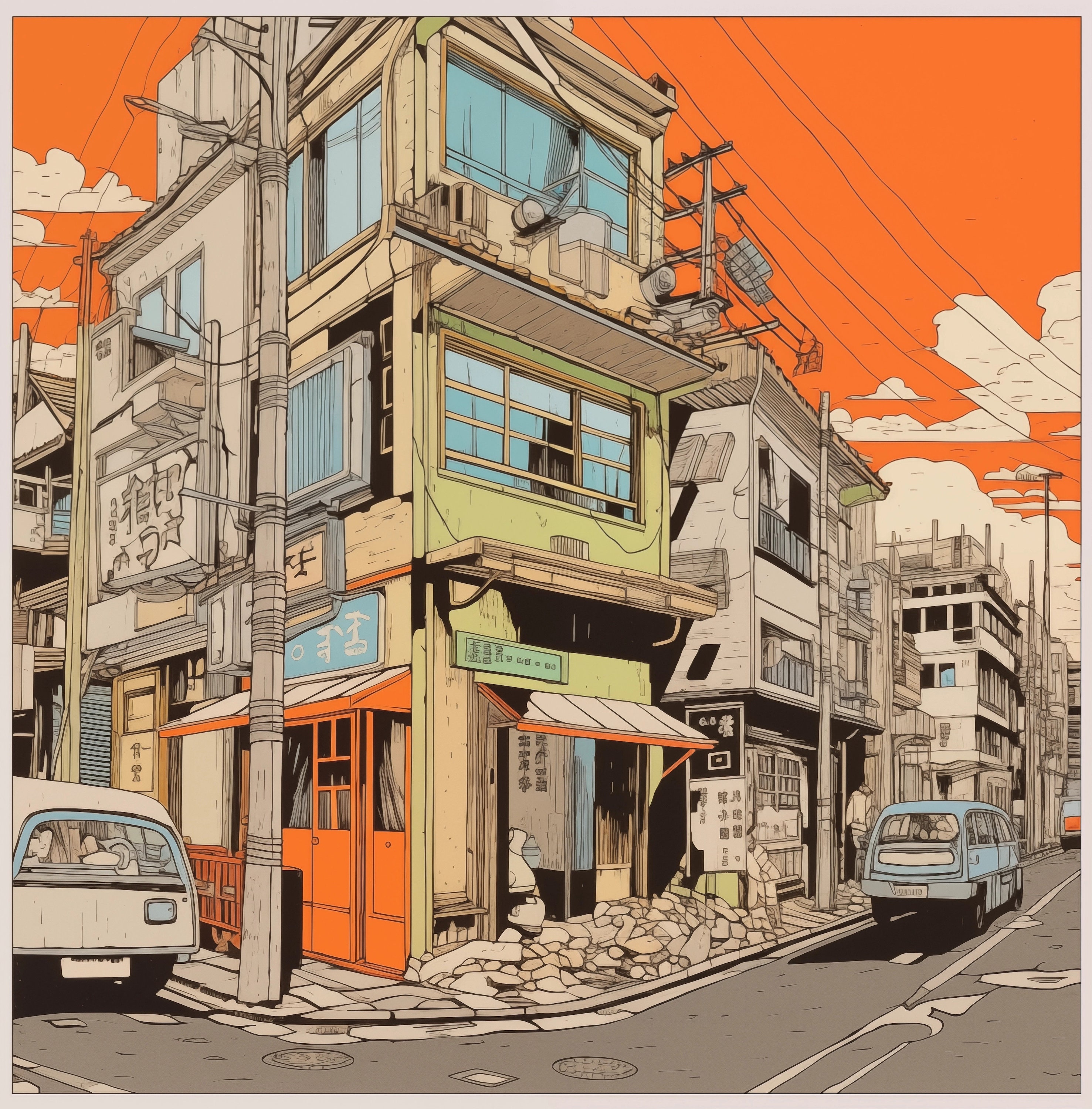 Street Scene: A Fusion of Calm and Color - Etsy