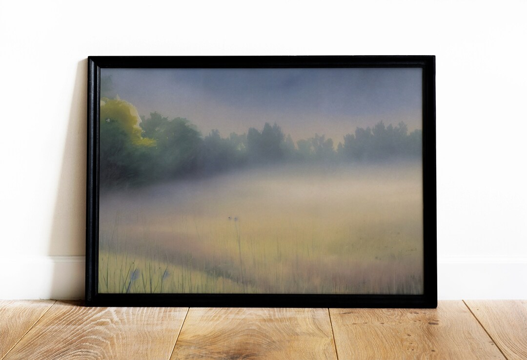 Misty Morning Print, Tranquil Nature Art, Serene Landscape, Ethereal ...