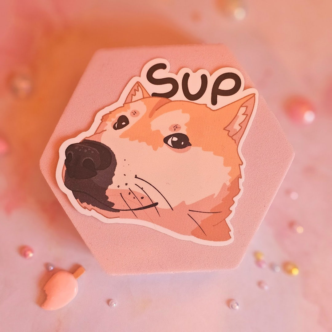 Shiba (doge) Sup Glossy Waterproof Vinyl Sticker - Etsy