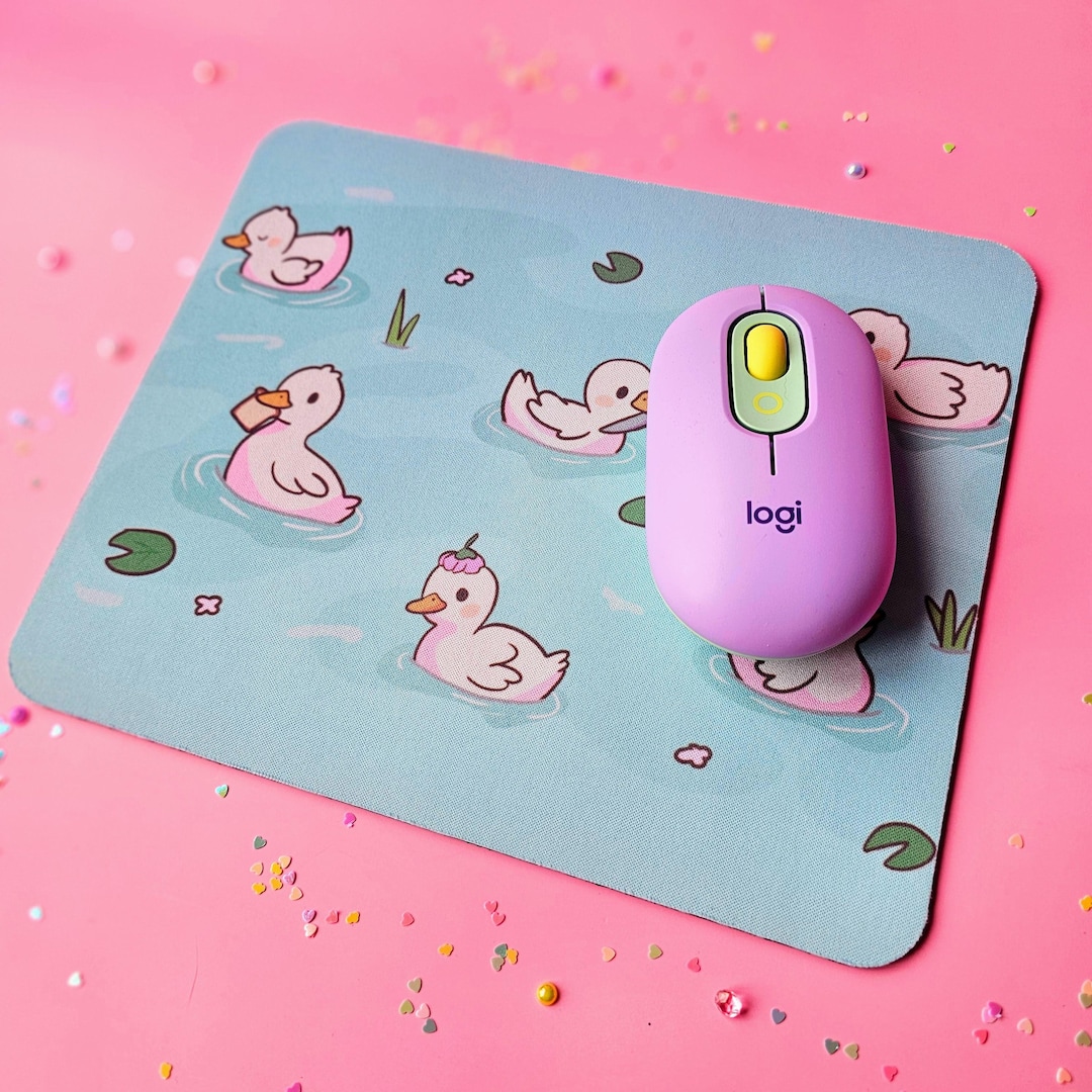 Kawaii Ducks in a Pond Mouse Pad | Cute Cottagecore Home Office | Desk ...