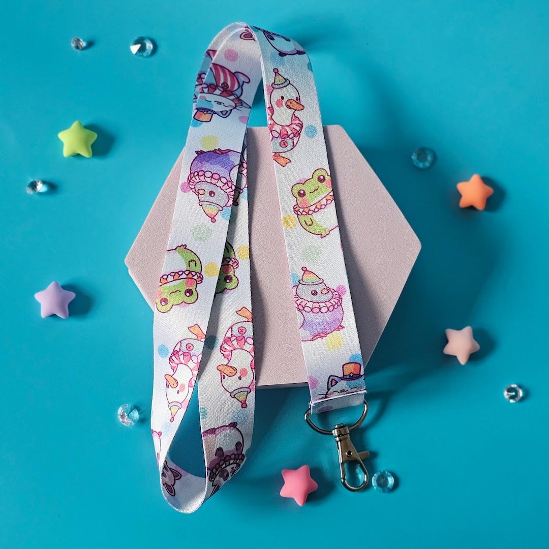 Clown Animals Lanyard | Clowncore | Funny Work Gift | Racoon Pigeon ...