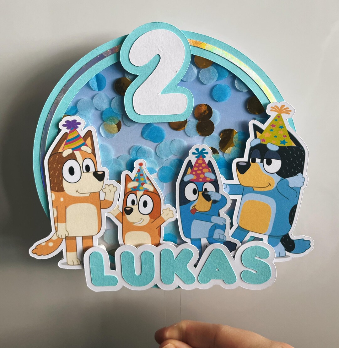 Bluey Confetti Cake Topper - Etsy UK