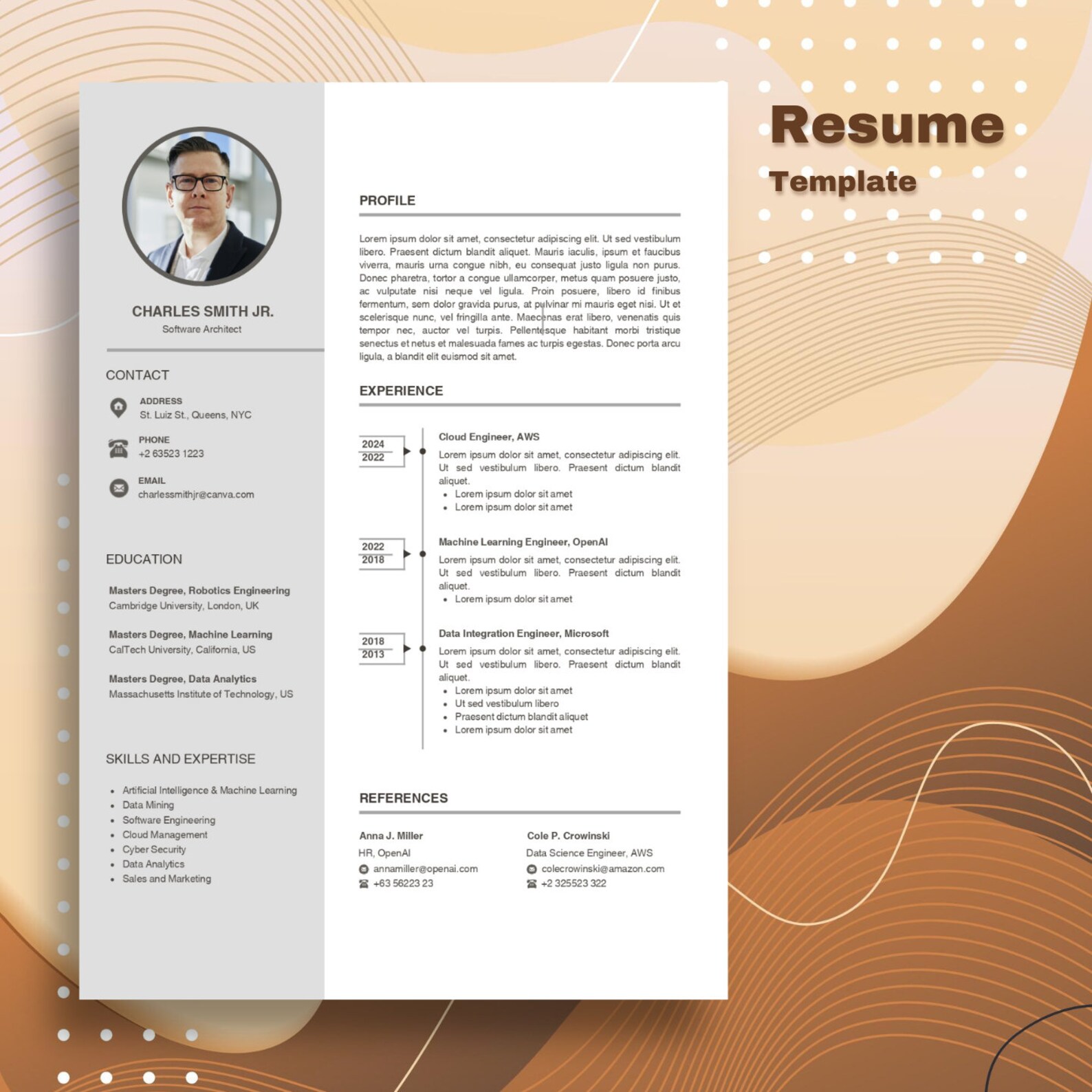 ATS Friendly Resume With Cover Letter, Editable in Canva - Etsy