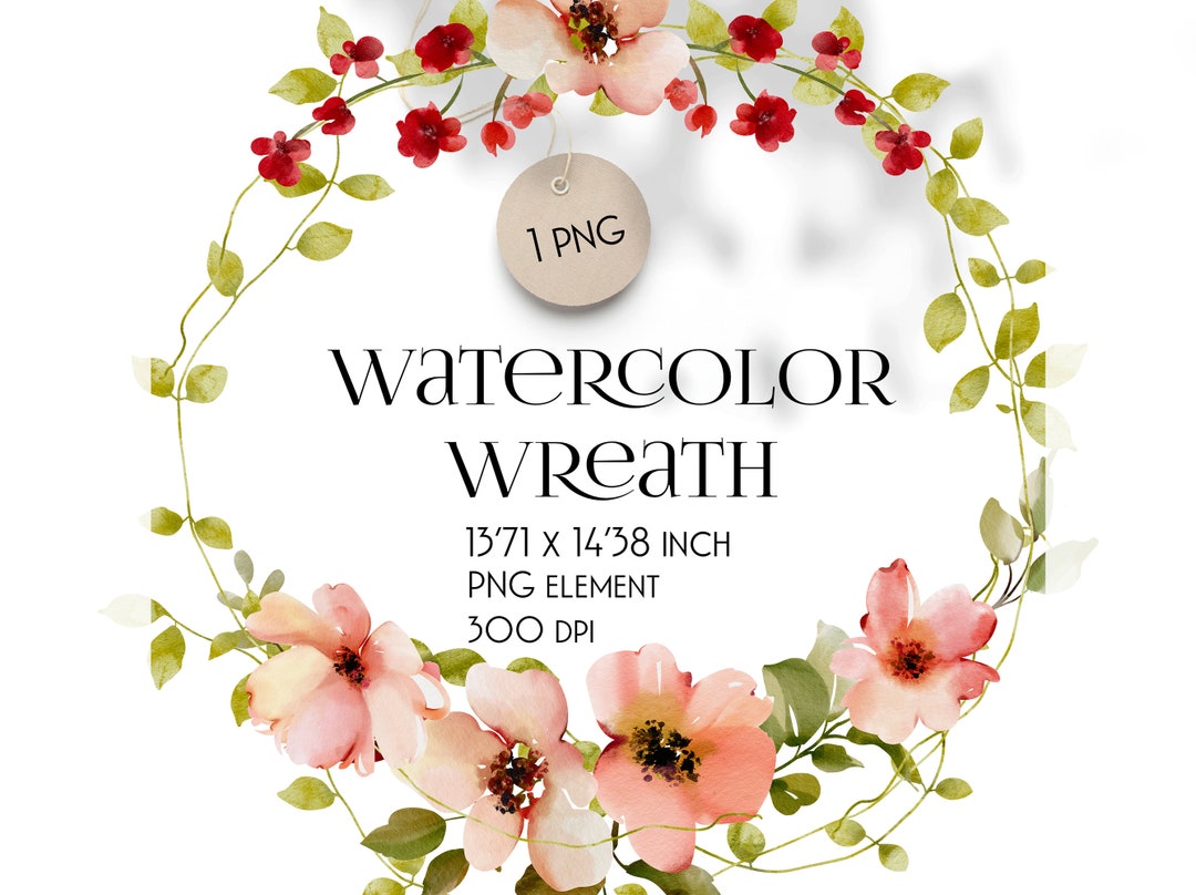 Watercolor Floral Wreath, Spring Flowers Floral Garden Elements PNG ...