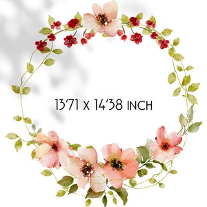 Watercolor Floral Wreath, Spring Flowers Floral Garden Elements PNG ...