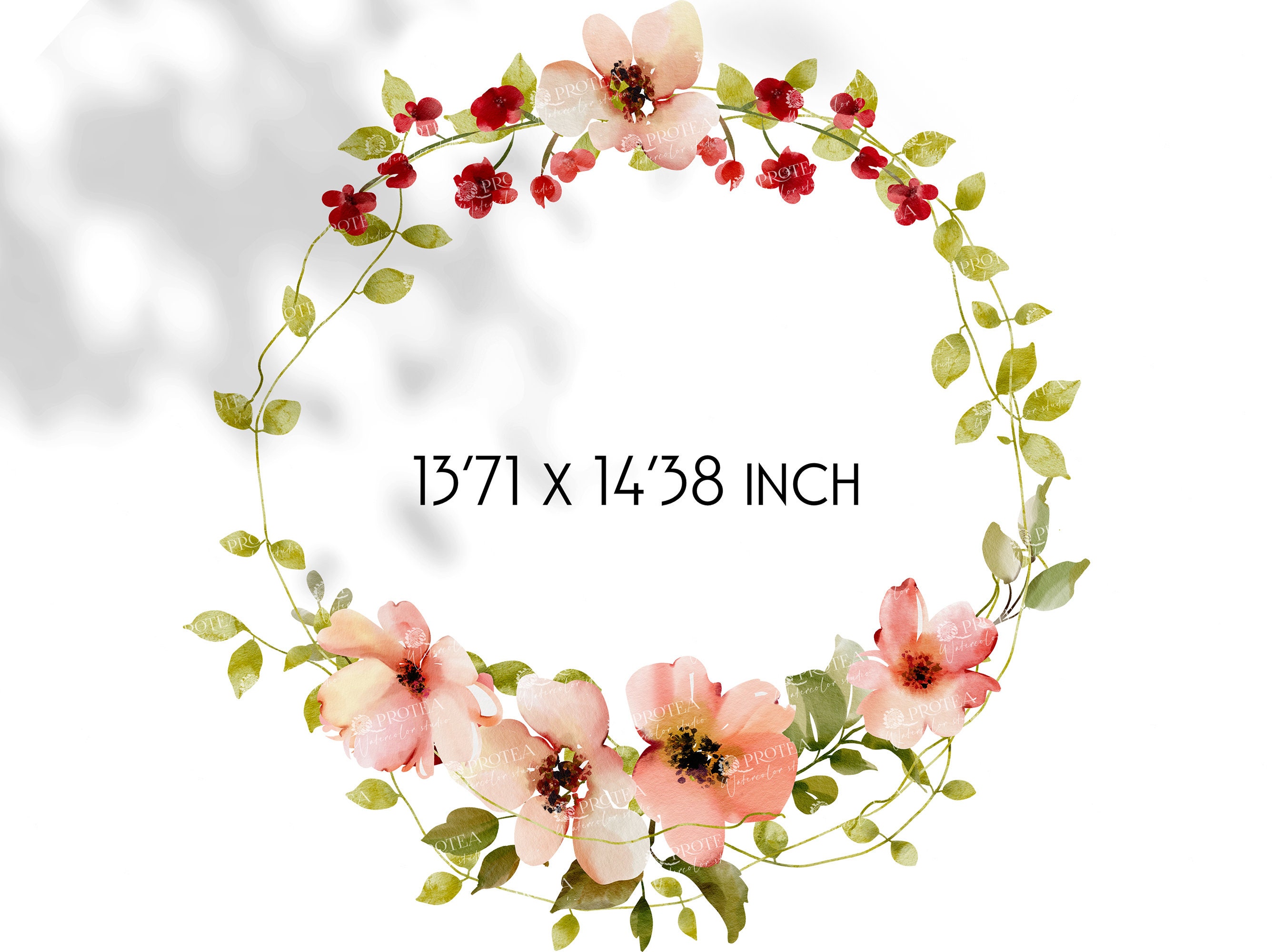 Watercolor Floral Wreath, Spring Flowers Floral Garden Elements PNG ...