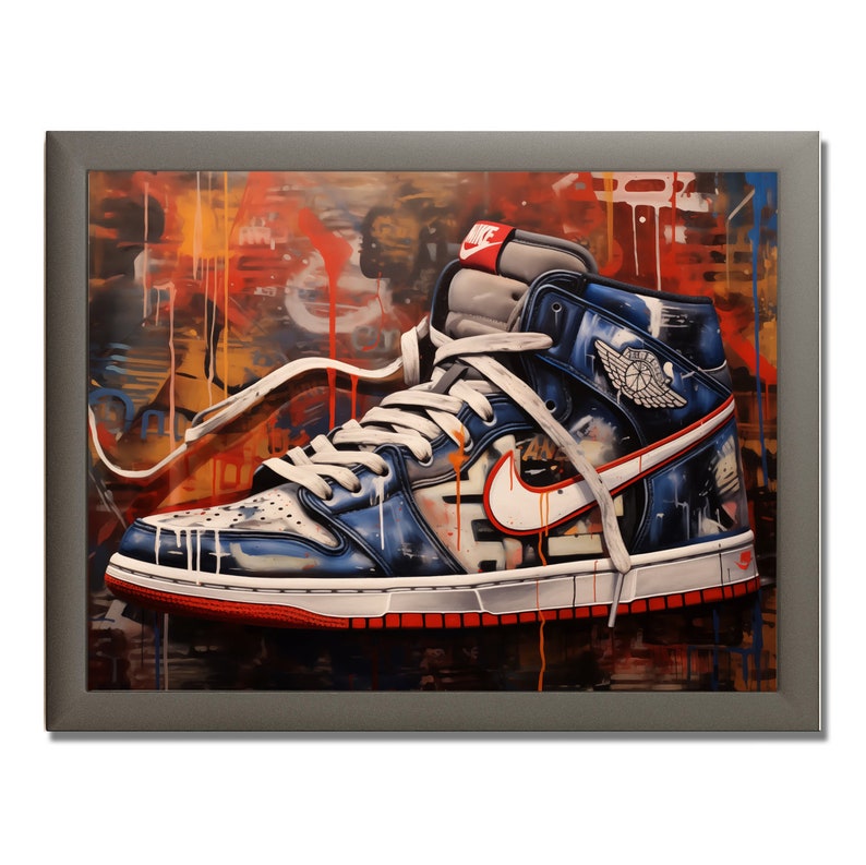 Jordan Graffiti Canvas Wall Art, Air Jordan Canvas Wall Art, Jordan 1 ...
