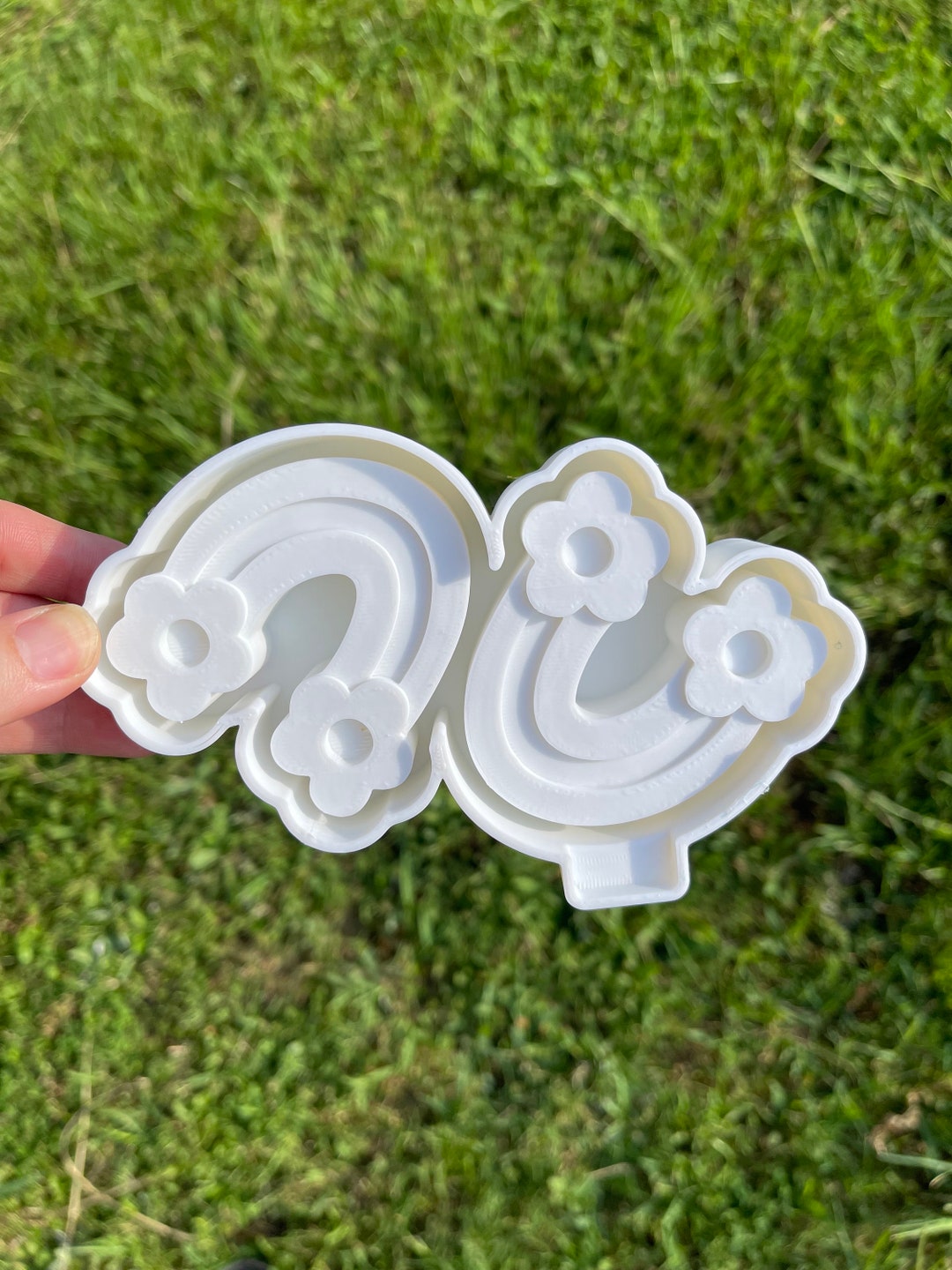 Rainbow With Flowers Vent Clips Freshie Mold | Silicone Freshie MOLD ...