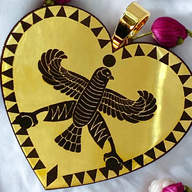 Persian Necklace | Achaemenid Empire Shahbaz Pendant | Persian Heart ...
