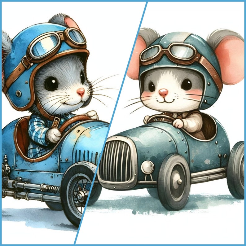Retro F1 Animal Racers Art Prints (digital Download) - Etsy