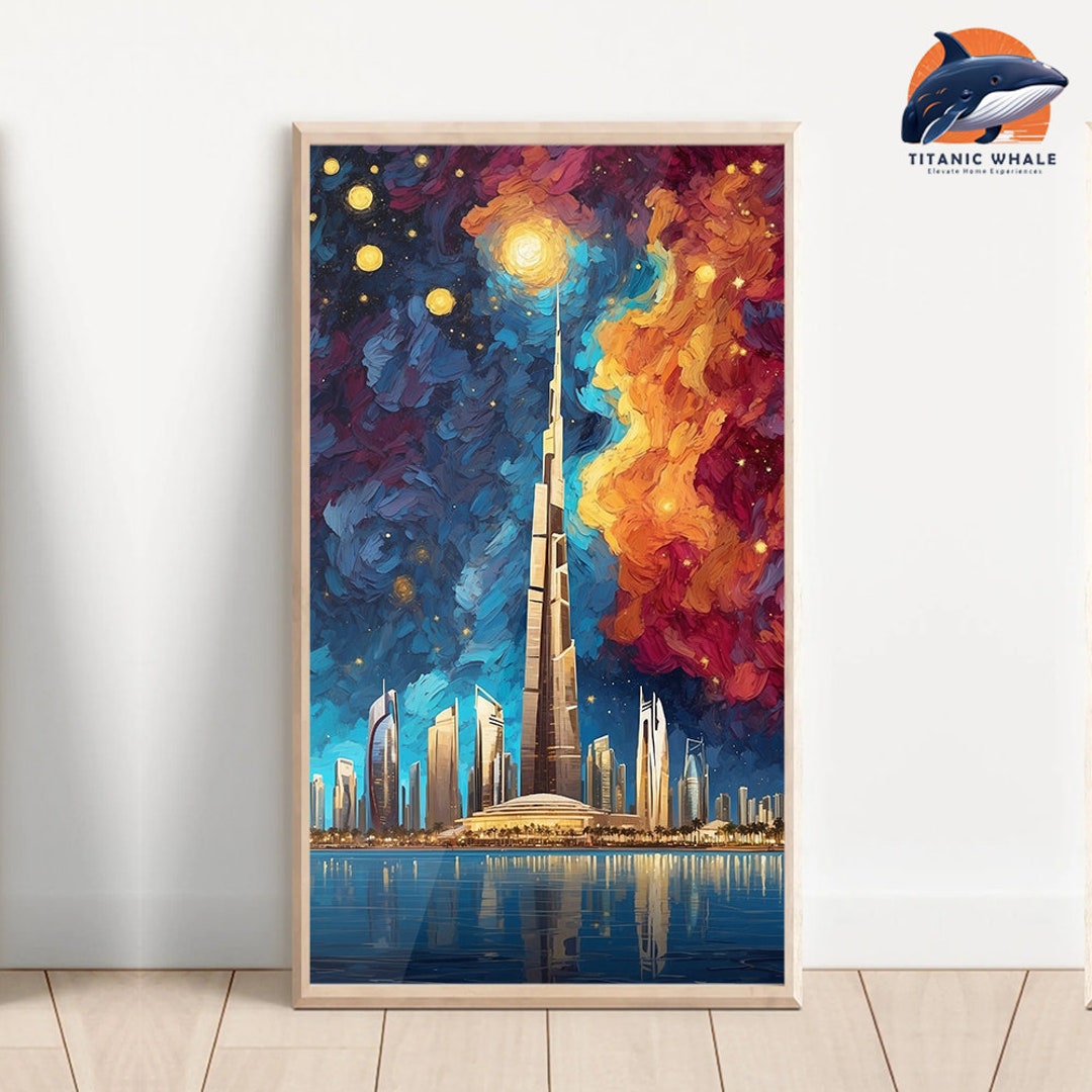 Doha City, Capital of Qatar, Landscape Digital Painting, Modern Wall ...