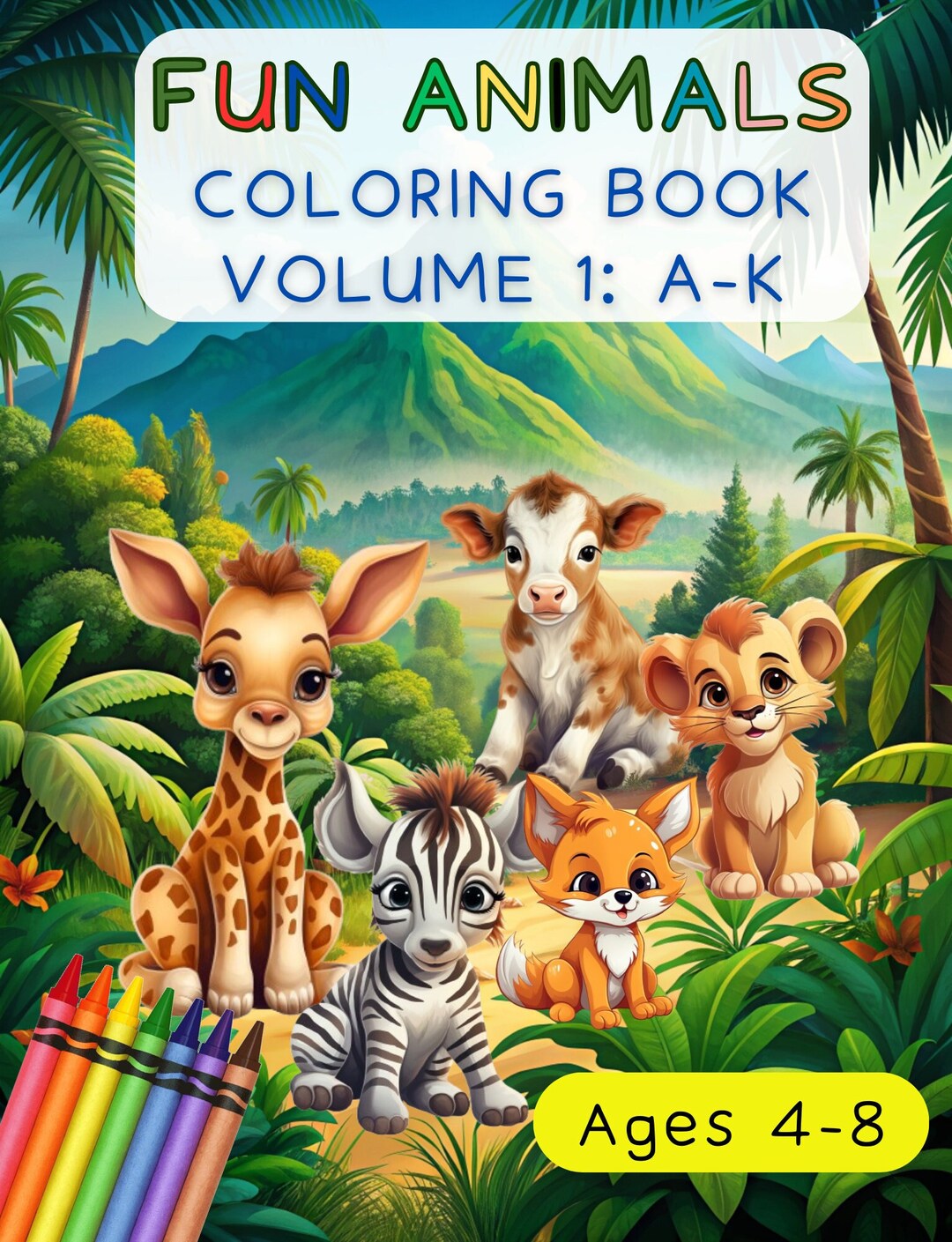 Fun Animals Coloring Book, Coloring Pages, Safari Animals, Safari Party ...